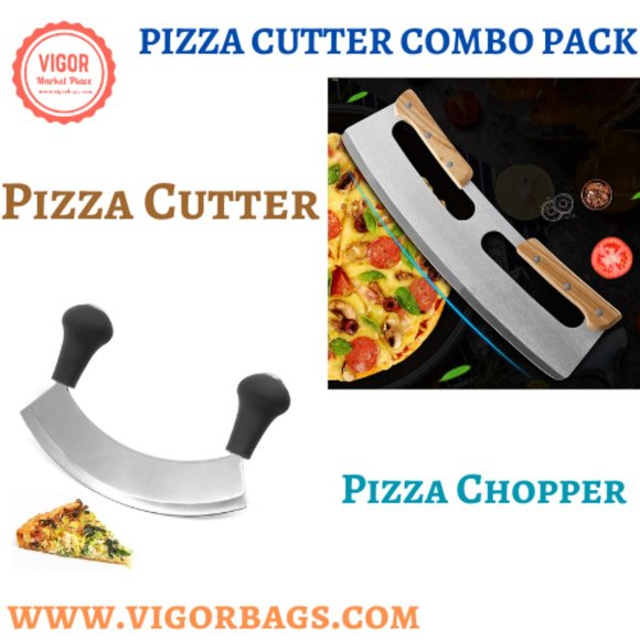vigor | Kitchen | Pizza Cutter Rocker With Wooden Handles Handy Rocker ...